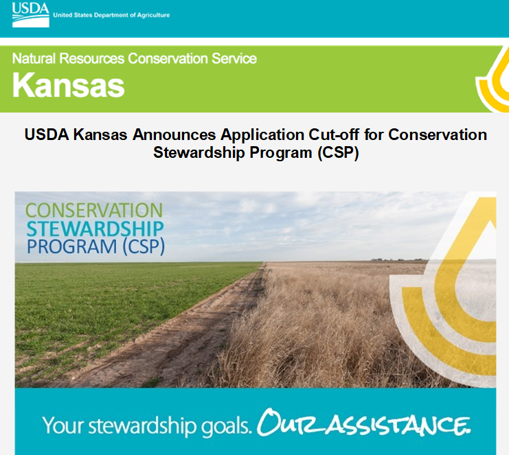 USDA Kansas Announces Application Cut-off for Conservation Stewardship ...