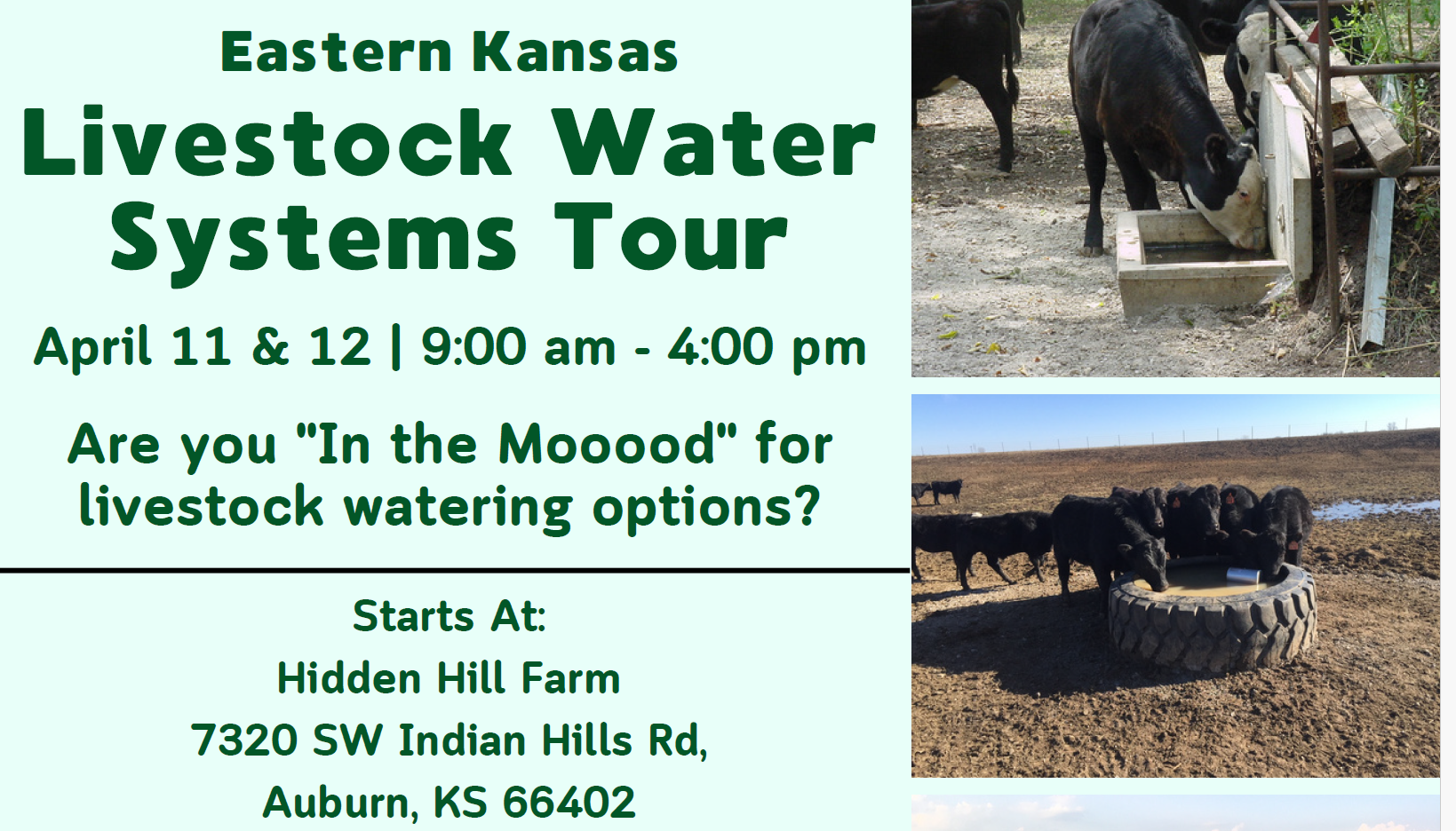 Eastern Kansas livestock water systems tour, April 11-12 | Kansas ...